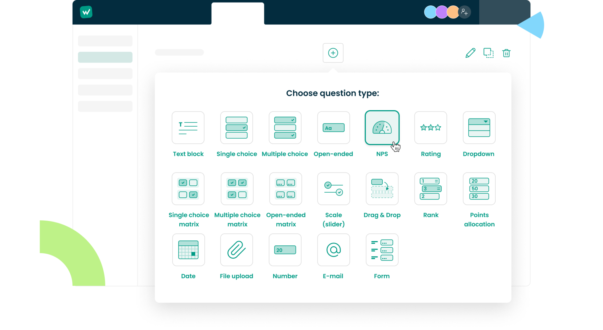 Question types - Startquestion - create online survey and forms
